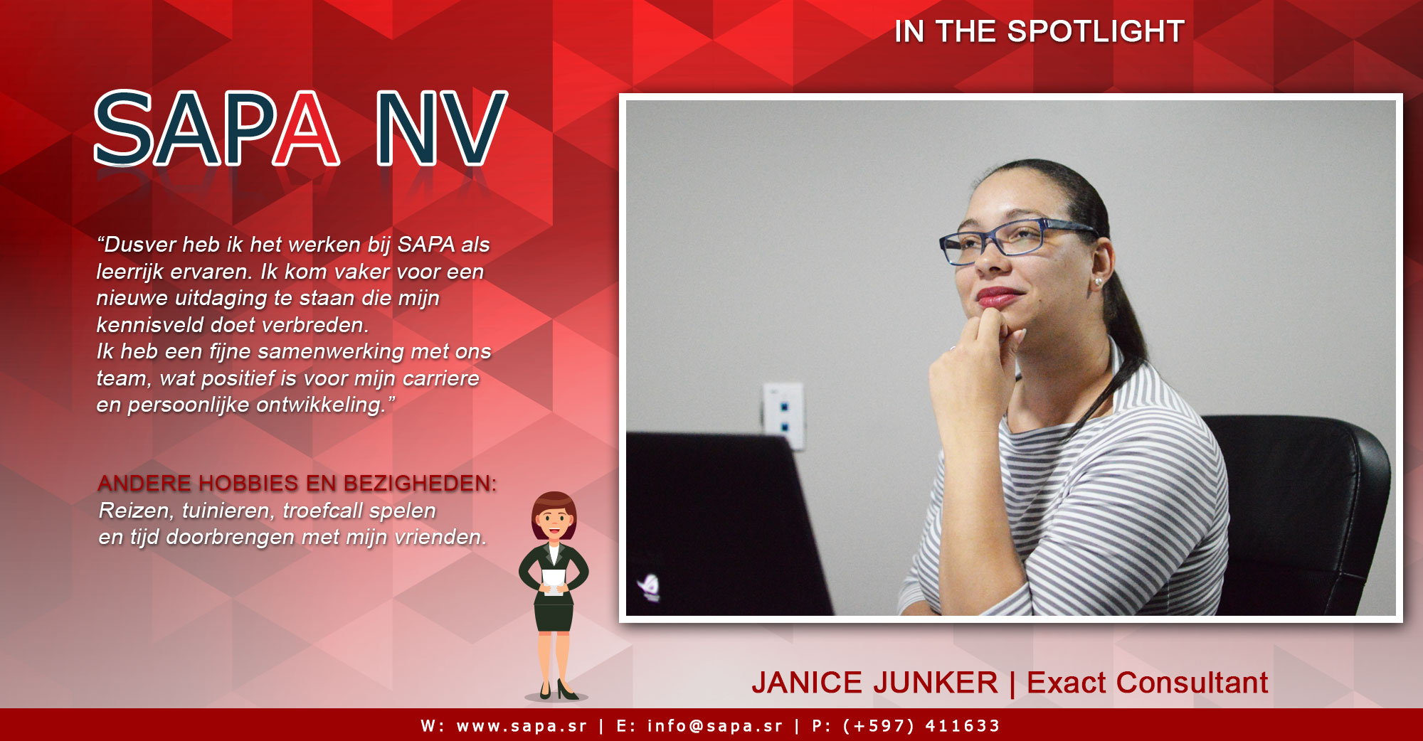 In the spotlight – Janice – SAPA N.V.